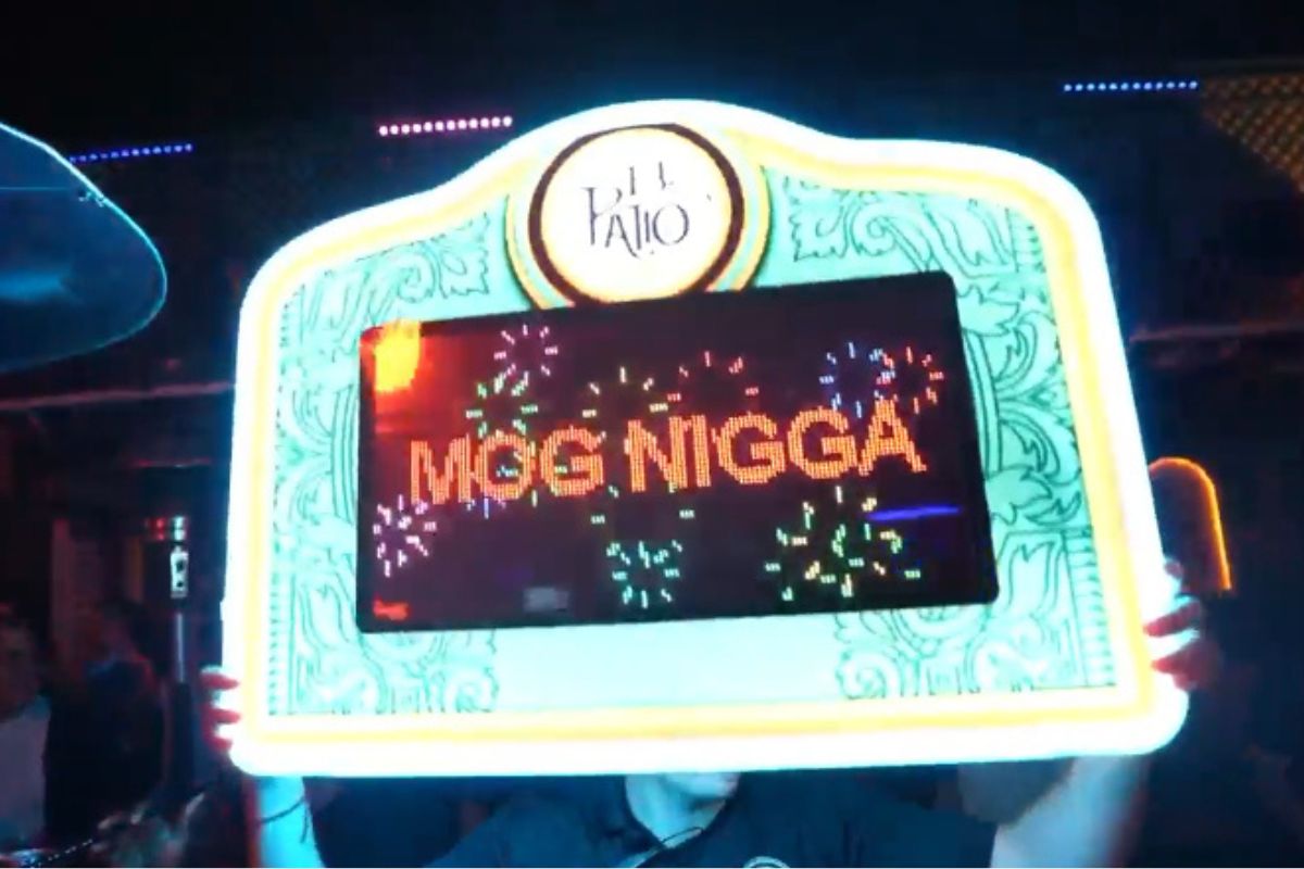 Far-Right Streamer Flaunts Racist Bottle Service Sign at Miami Club