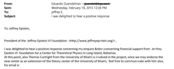 Miami Professor, Epstein Discussed Potential Bahamas Physics Center